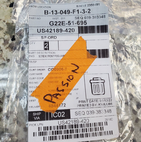 G22E-51695 Mazda Fog Lamp Assembly Upper Bolt 2PC | eBay