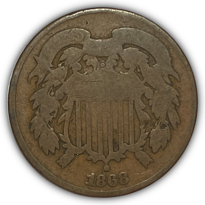 1868 Rim Bump Two Cent Piece Almost Good AG Coin #22648 | eBay