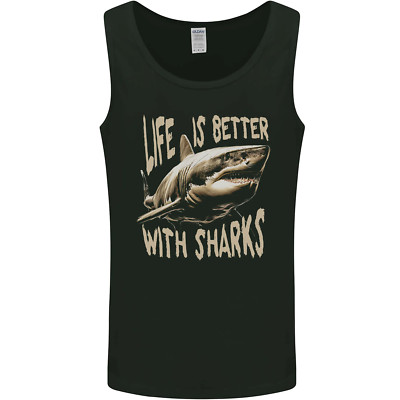 Life is Better With Sharks Mens Vest Tank Top | eBay UK