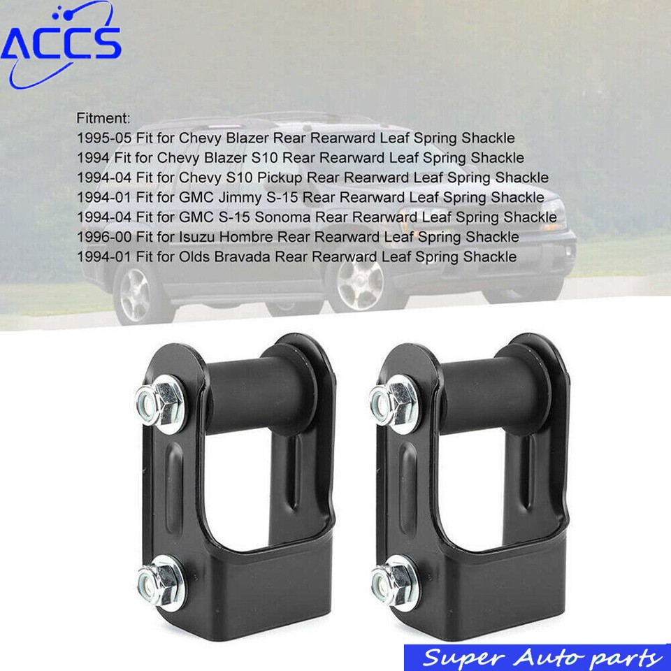 2 Pcs Rear LH & RH Leaf Spring Shackle Kit For Chevy Blazer S10 GMC ...