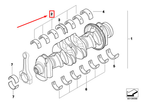 BMW Z4 COUPE E86 CRANKSHAFT BEARING SHELL 11217627039 7627039 | eBay