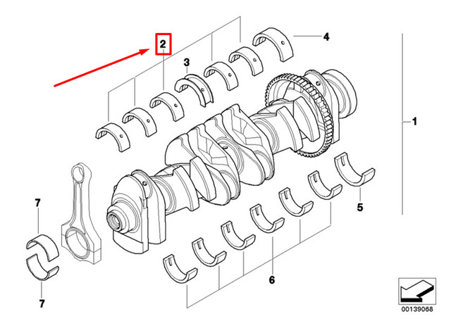 Genuine BMW OEM 11217627039 Bearing Shell Red for sale online | eBay