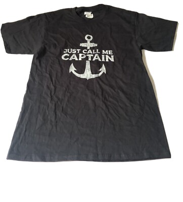 Just Call Me Captain Mens sz Medium t-shirt Black Cotton Short Sleeve ...