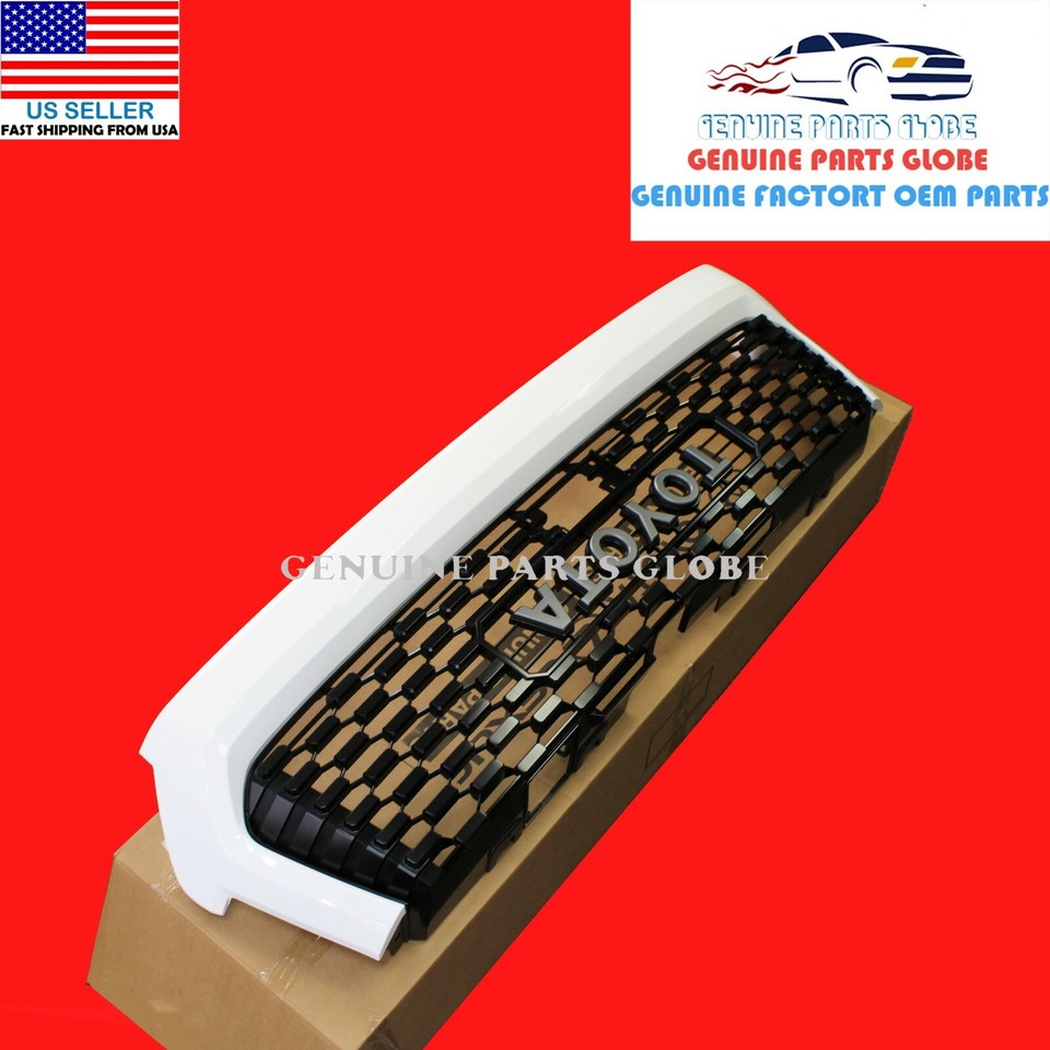 GENUINE OEM TOYOTA TUNDRA TRD PRO WHITE 040 FRONT RADIATOR GRILLE 53101 ...