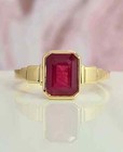 Wedding Bezel Set 2CT GDGL Certified Natural Red Ruby Men's Ring 14k ...