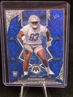 2022 Panini Mosaic Lions Josh Paschal Blue Disco Rookie Card No Huddle ...