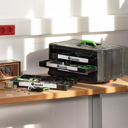 899 pc tool box with tools kit storage mobile trolley on wheels with 4 ...