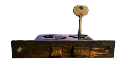 ANTIQUE NORWALK INTERIOR MORTISE DOOR LOCK Painted Brass Face W/Key ...