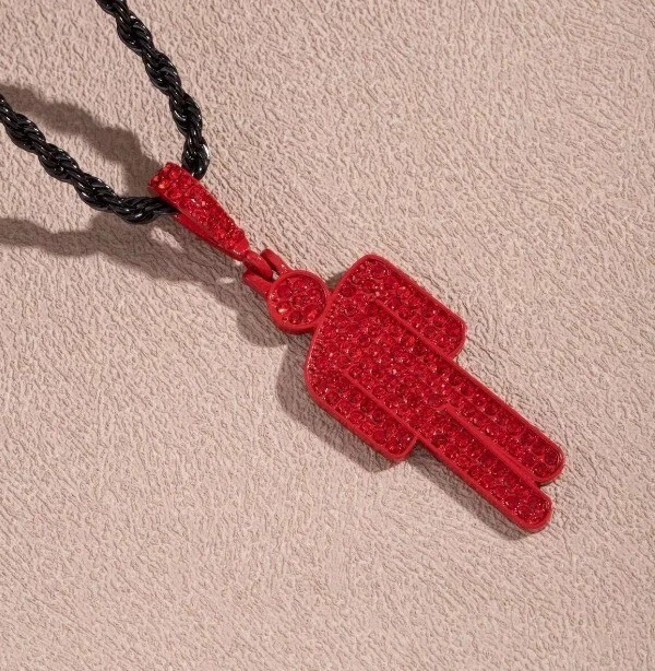 🔥Billie Eilish Inspired Hip-hop Blohsh Necklace Pendant Blue Black ...
