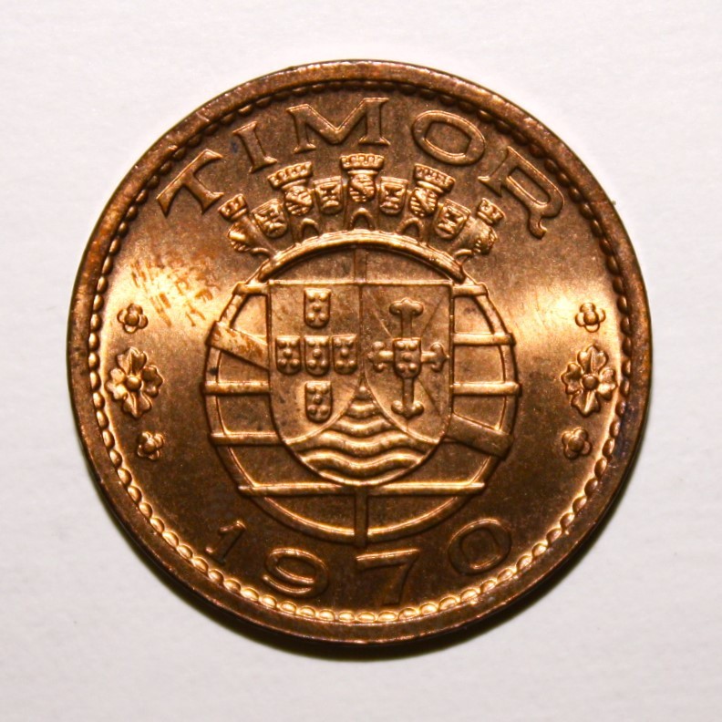 S11 – Timor 1 Escudo 1970 Brilliant Uncirculated Bronze Coin – Portugal ...