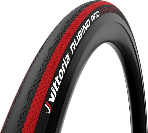 Vittoria Rubino Pro Tube-Type Road Bike Tire - 3C 700x25c, red/blk/red ...