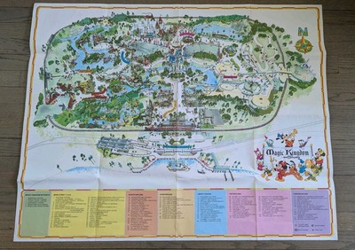 1970’s Walt DISNEY World Magic Kingdom Park Map Poster Vintage Guide | eBay