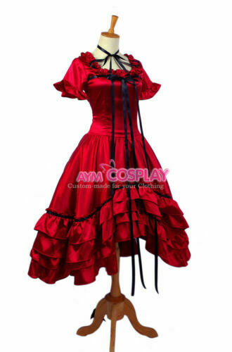Red satin Dress Cosplay Costume Custom Made & | eBay