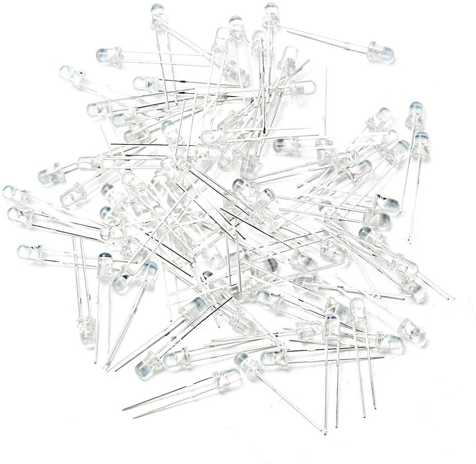 Clear Blue LED 3mm 3V 460nM Super Bright Transparent - 5x 10x 25x 50x ...