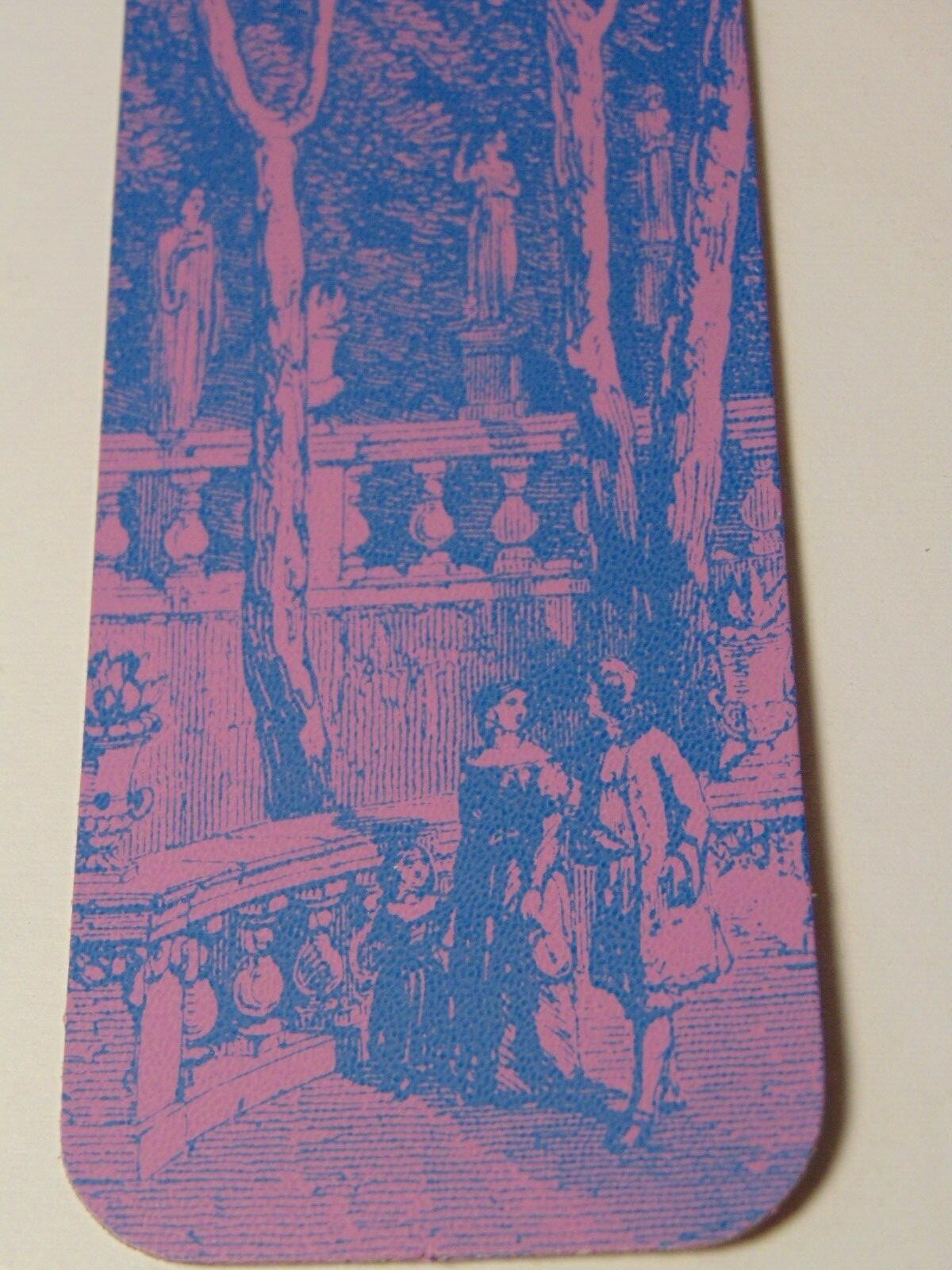 Vtg 1970s Hallmark Leather Bookmark COLORFUL Pink Purple Victorian Era ...