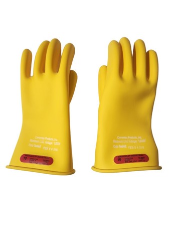 Cementex IG0-11-10Y Yellow Insulated Natural Rubber Linemans Gloves ...