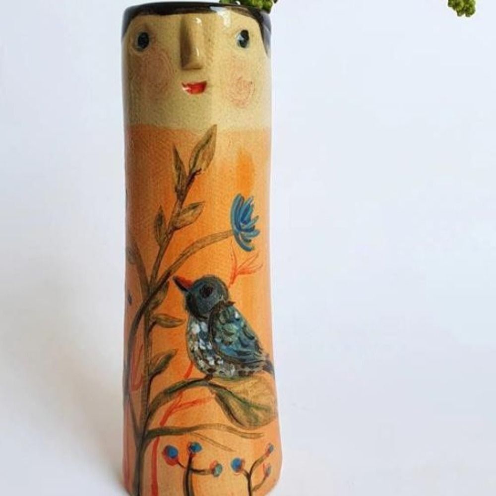 Character Hand Painted Bohemian Style Vases Spring Bud Vases Living ...