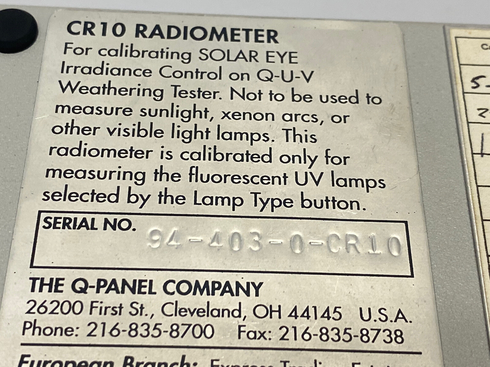 Solar Eye, CR-10 Calibration Radiometer W/ Hard Case | eBay