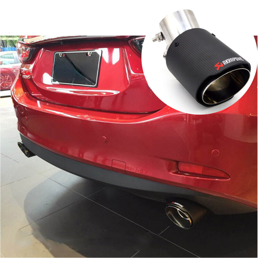 Car Akrapovic Carbon Fiber Exhaust Tip 76mm/101mm Curved Adjustable ...