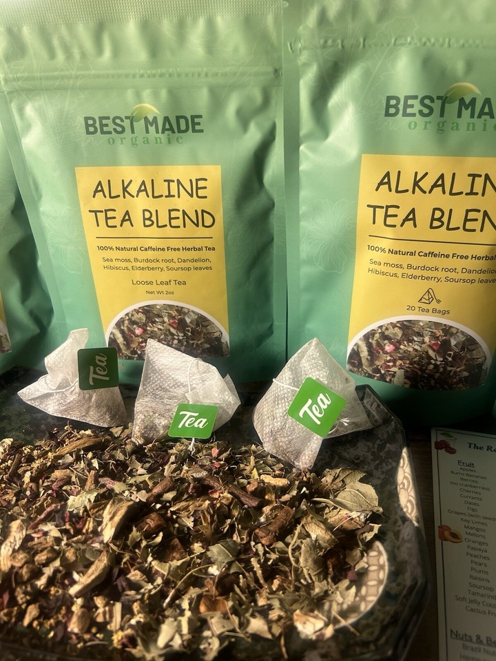Alkaline Tea Blend - Sea Moss, Dandelion, Hibiscus, Burdock, Elderberry ...