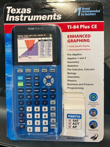 Texas Instruments TI-84 Plus CE Graphing Calculator - Blue 300 ...