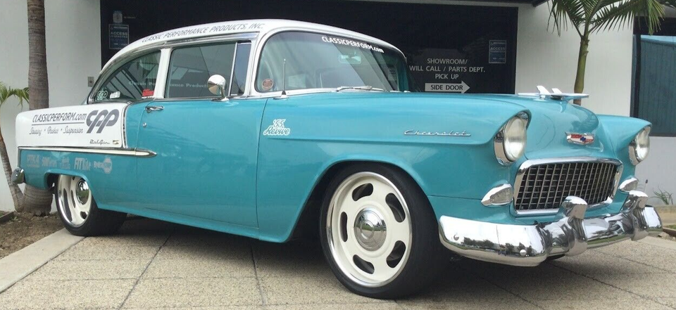 55 56 57 CHEVY 210 BELAIR CPP TUBULAR CONTROL ARMS DROP BLOCKS SPRINGS ...