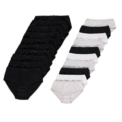 GIRLS 10 PACK BRIEFS KNICKERS UNDERWEAR 100% COTTON AGE 2-16 | eBay UK