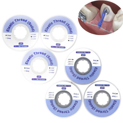 25 Feet/Roll Dental Orthodontic Grey/Transparent Power Solid Elastics ...