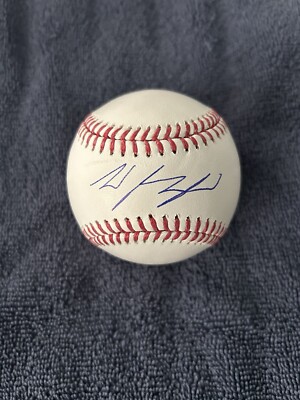 WYATT LANGFORD SIGNED AUTOGRAPHED OML BASEBALL FANATICS COA TEXAS ...