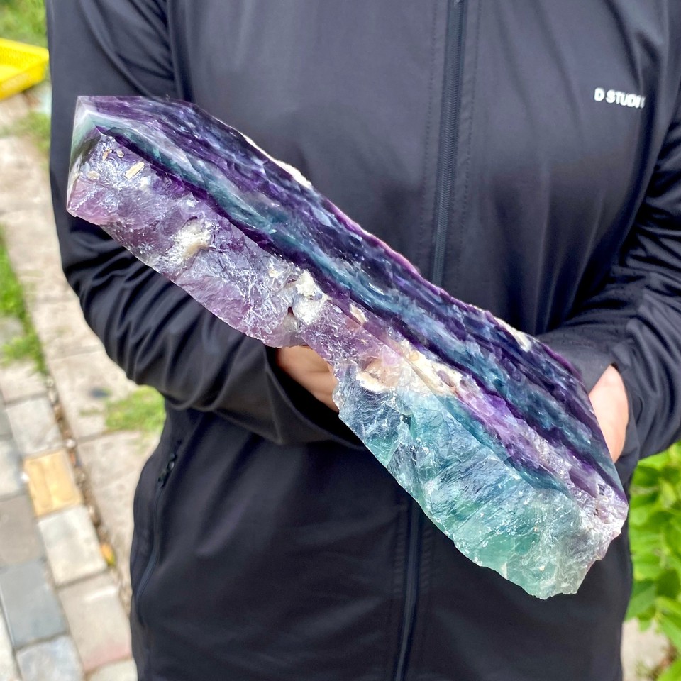 2.64LB Natural Fluorite Crystal Column Magic Wand Obelisk Point Earth ...