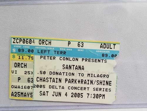 CARLOS SANTANA - VINTAGE 2005 ATLANTA, GA. CONCERT TOUR TICKET STUB | eBay