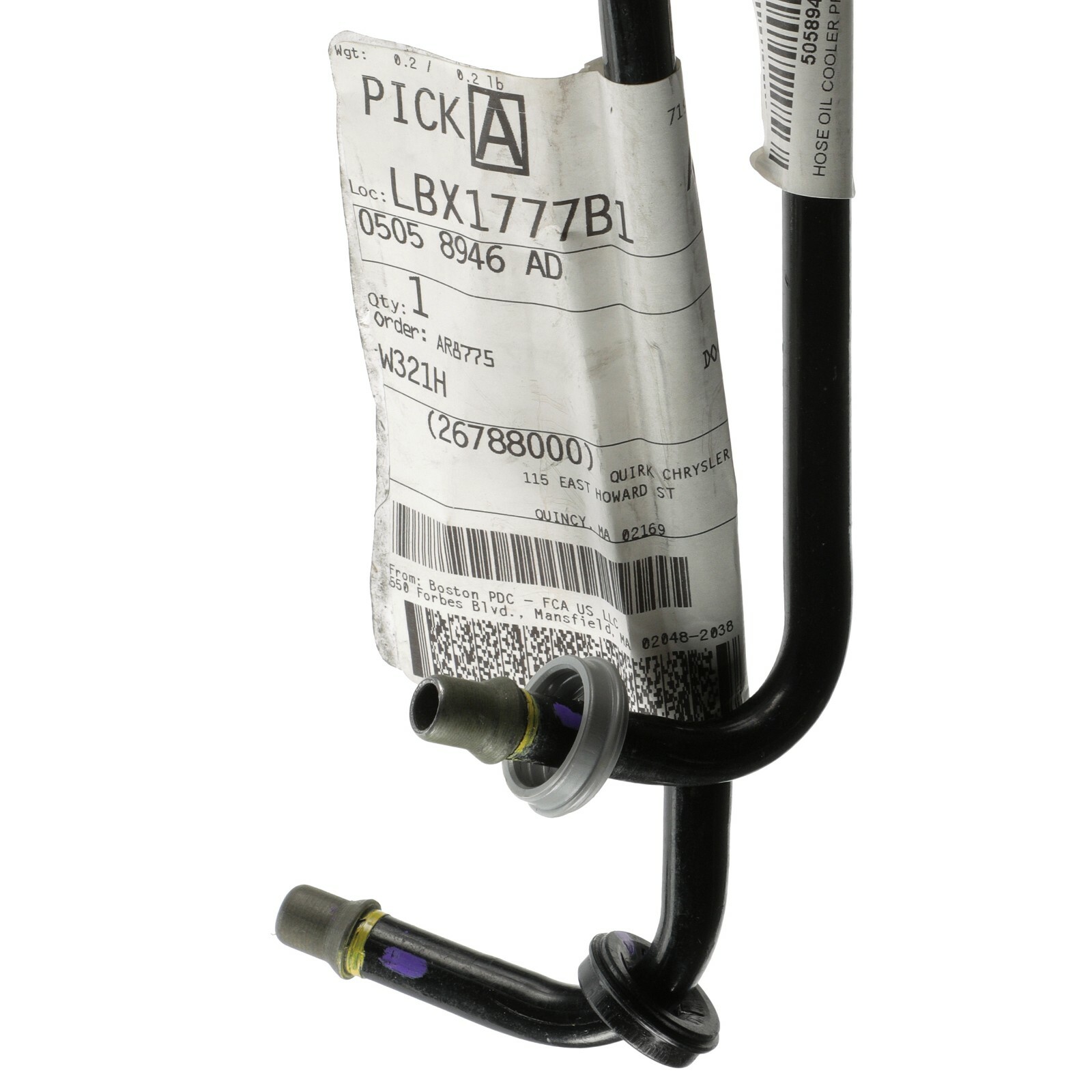 Automatic Transmission Oil Cooler Hose Assembly Mopar 5058946AD for ...