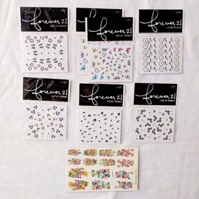 7 Forever 21 Nail Art Sticker Packages & 1 Gold Kiss Designer Water ...