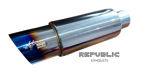 HKS Style JDM 3.5" Slash Tip Stainless Steel Exhaust Back Box 2.5" In ...