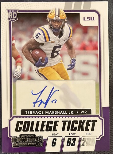 2021 Contenders Draft TERRACE MARSHALL Jr. RC ON CARD AUTO ROOKIE ...