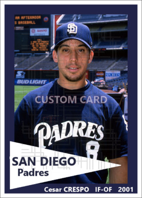 Cesar Crespo - 2001 San Diego Padres - 2.5 x 3.5 custom card (blank ...