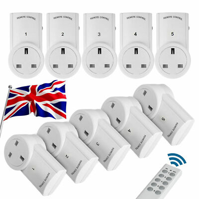 Remote Control Smart Sockets Wireless Operated 30M Range UK Mains Plug ...