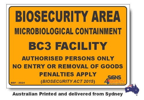 Biosecurity Area - Microbiological Containment BC3 Facility Sign | eBay ...