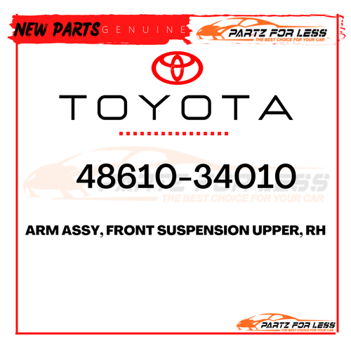 48610-34010 TOYOTA GENUINE ARM ASSY, FRONT SUSPENSION UPPER, RH ...