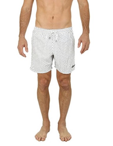 Men’s UZZI—Brand New Men’s South Beach White Lined Swim Trunks - Gray ...