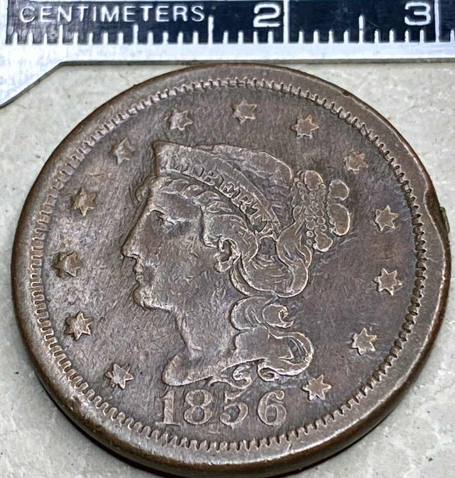 1856 Large Cent United States Braided Hair Nice Details Mintage ...