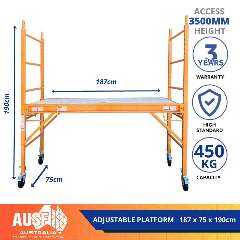 Steel Mobile Scaffold - Adjustable Platform - 450kg Capacity | eBay ...
