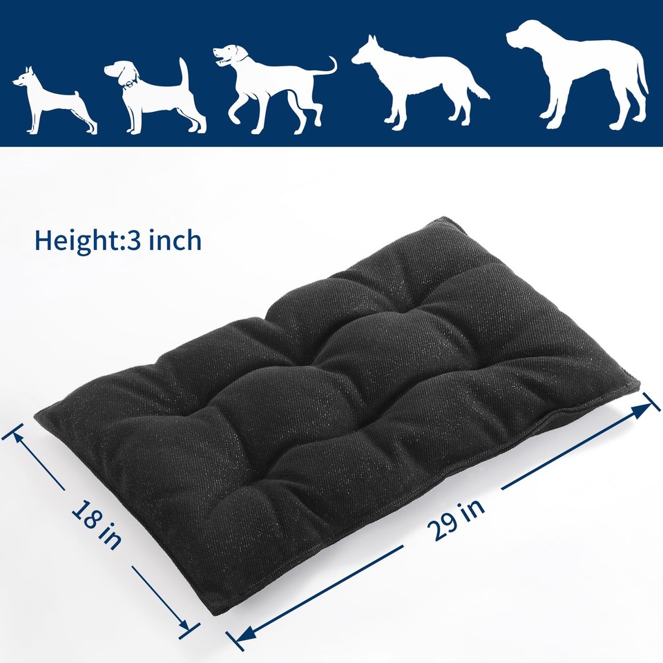 Indestructible Dog Bed | Chew Proof Crate Pad 18 x 29 in | Washable ...
