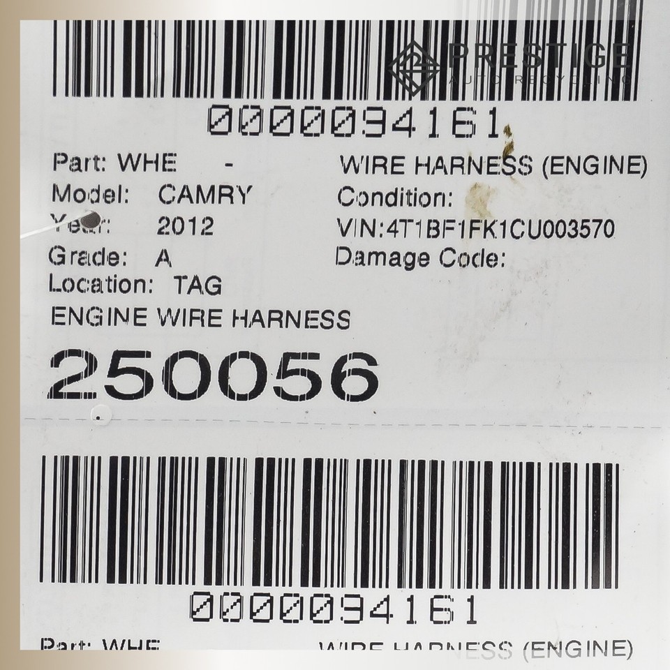 2012-2014 TOYOTA CAMRY Engine Wire Harness 82121-06C60 | eBay