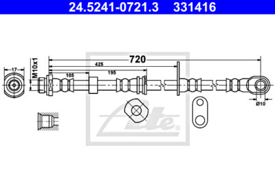 ATE Brake Hose For MITSUBISHI L 200 TRITON MN102533 | eBay