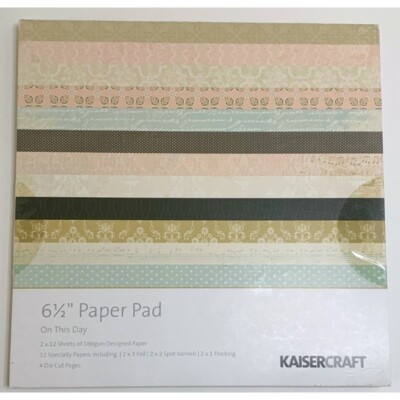 KaiserCraft 6 ½ x 6 ½ Paper Pad, On This Day, plus 12 Specialty Papers ...