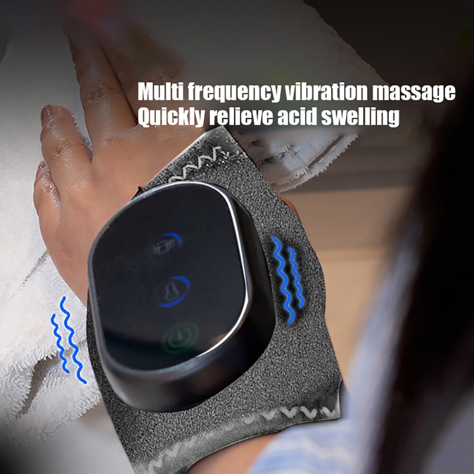 Heated Rechargeable Wrist Vibration Massage Wristband Relieve Hand Pain ...