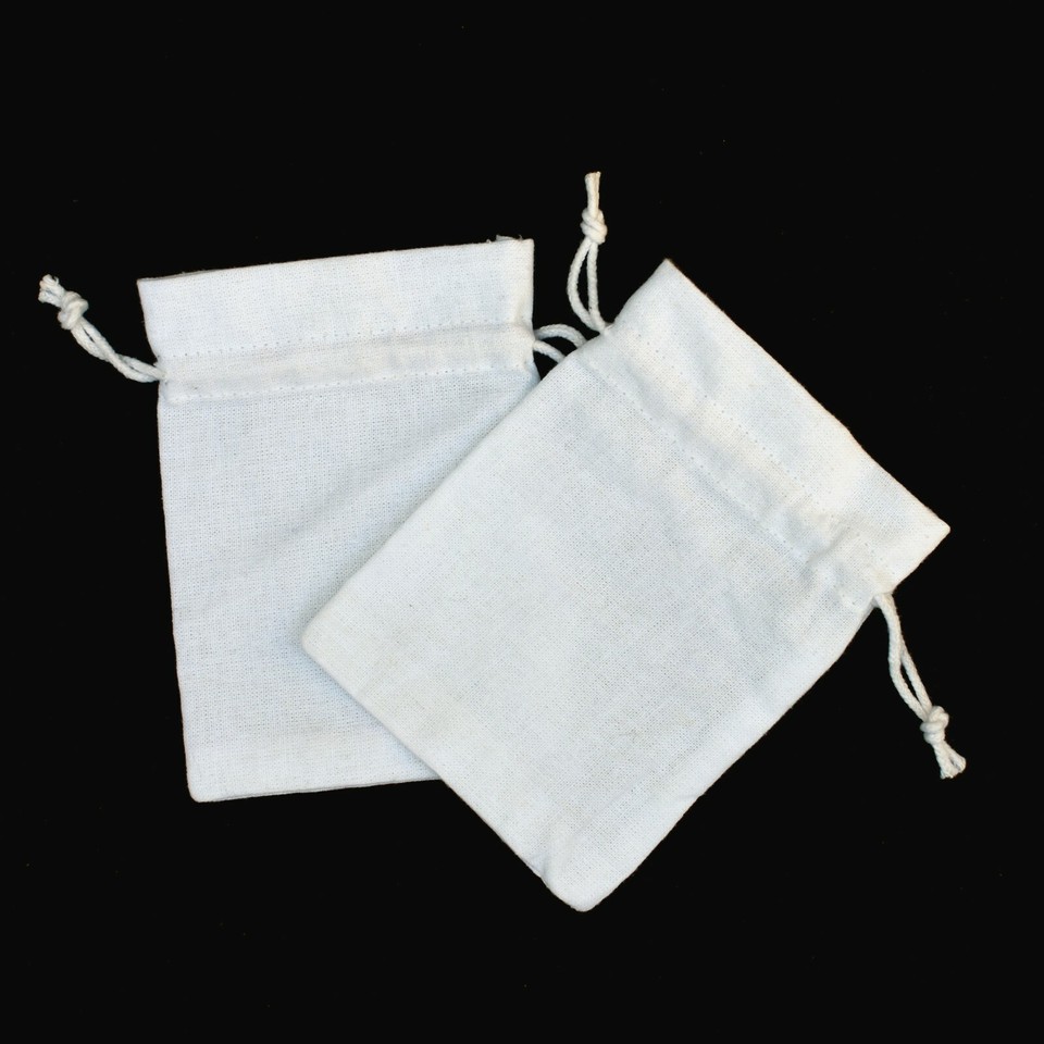 500 PCS Cotton Drawstring Pouch Small Gift Bag Packaging Jewelry ...