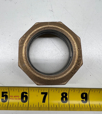 2" Ford Meter Box Brass CTS Quick Joint Nut with Gasket Gripper QJN4-7 ...