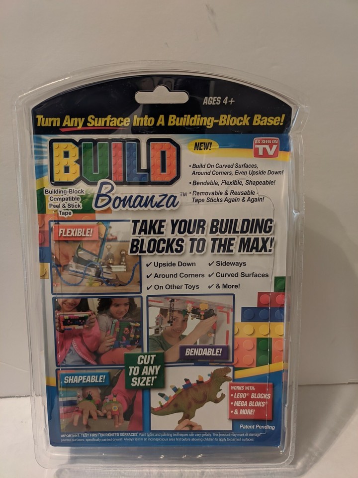 BUILD BONANZA Block Peel & Stick Tape Works with LEGO® and Mega® blocks ...